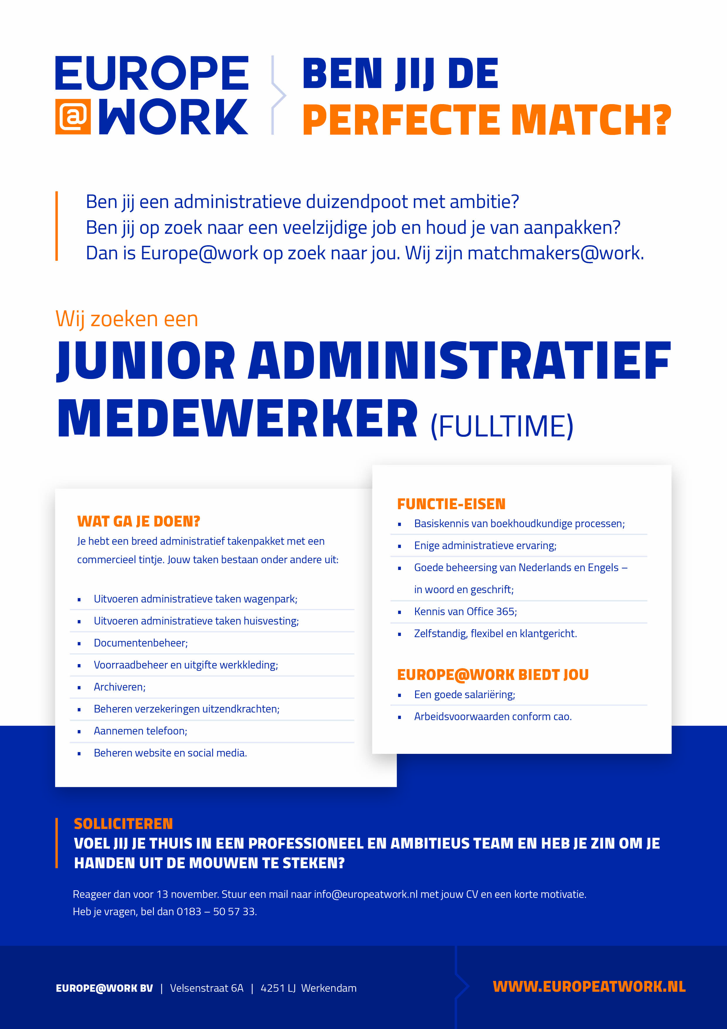 » Adminstratief medewerker Europa@work DEF
